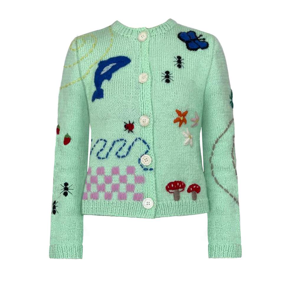 Mint Crochet Cardigan